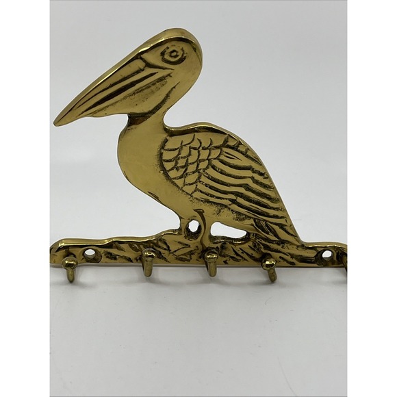 Wall Decor | Vintage Mcm Solid Brass Pelican Shore Bird Key Holder Wall ...